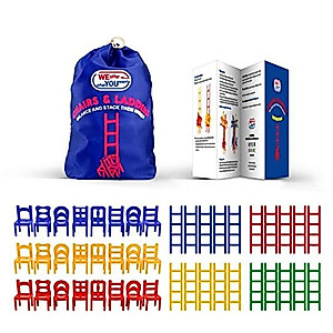 WEofferwhatYOUwant Chairs and Ladders Family Game - Stacking Balance Game. 44 Individual Pieces