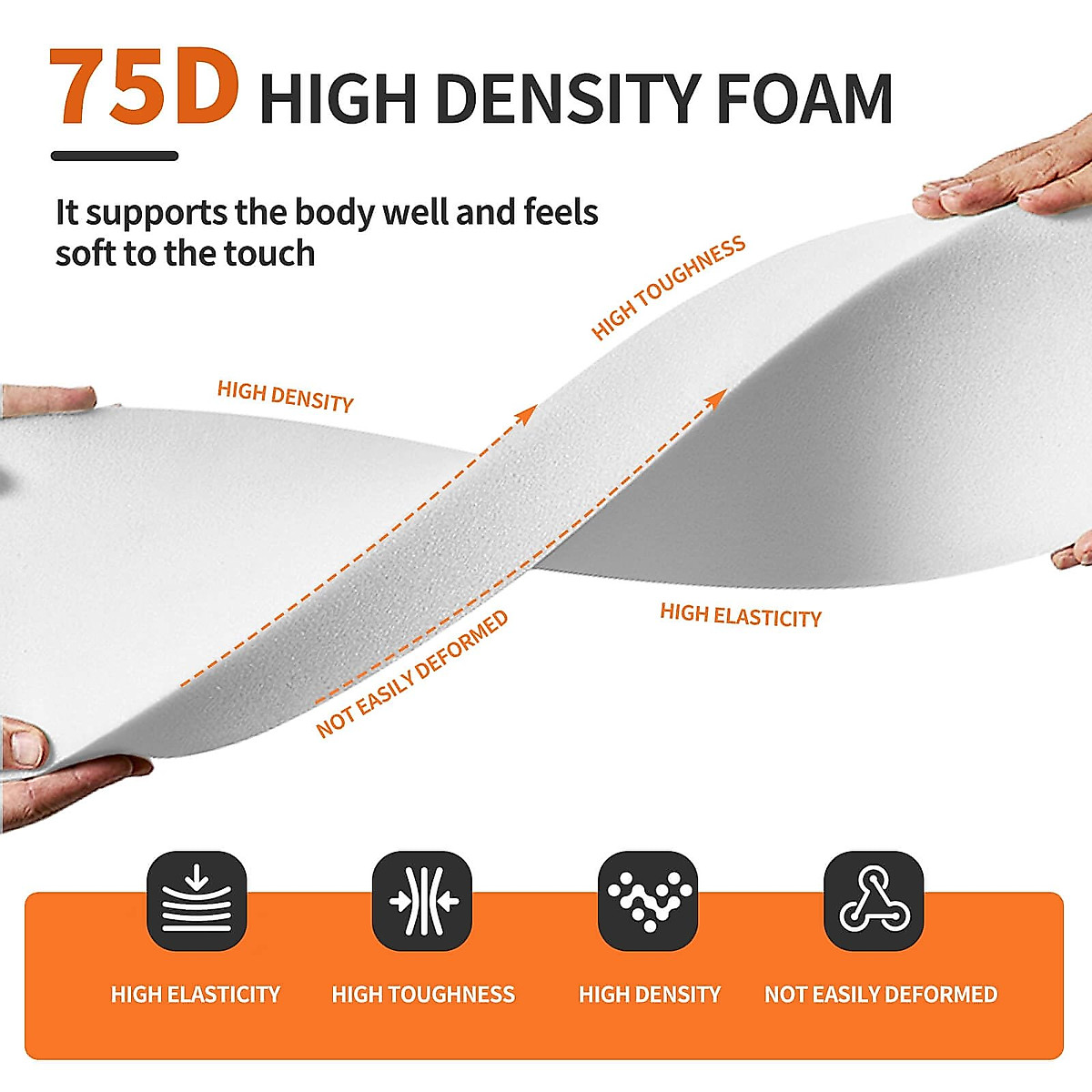 Custom Bench Cushions for Indoor Furniture Non Slip Outdoor Bench Cushion Waterproof Window Seat Cushion Indoor with Zipper 75D High Density Foam Bench Seat Cushion Optional Piping Bench Pad Cushion