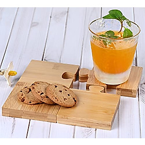 Coast2Coaster Wooden Bamboo Puzzle Coasters for Drinks and Trivet for Hot Pots, Pan Pad Holder, Countertops, End Tables, Coffee