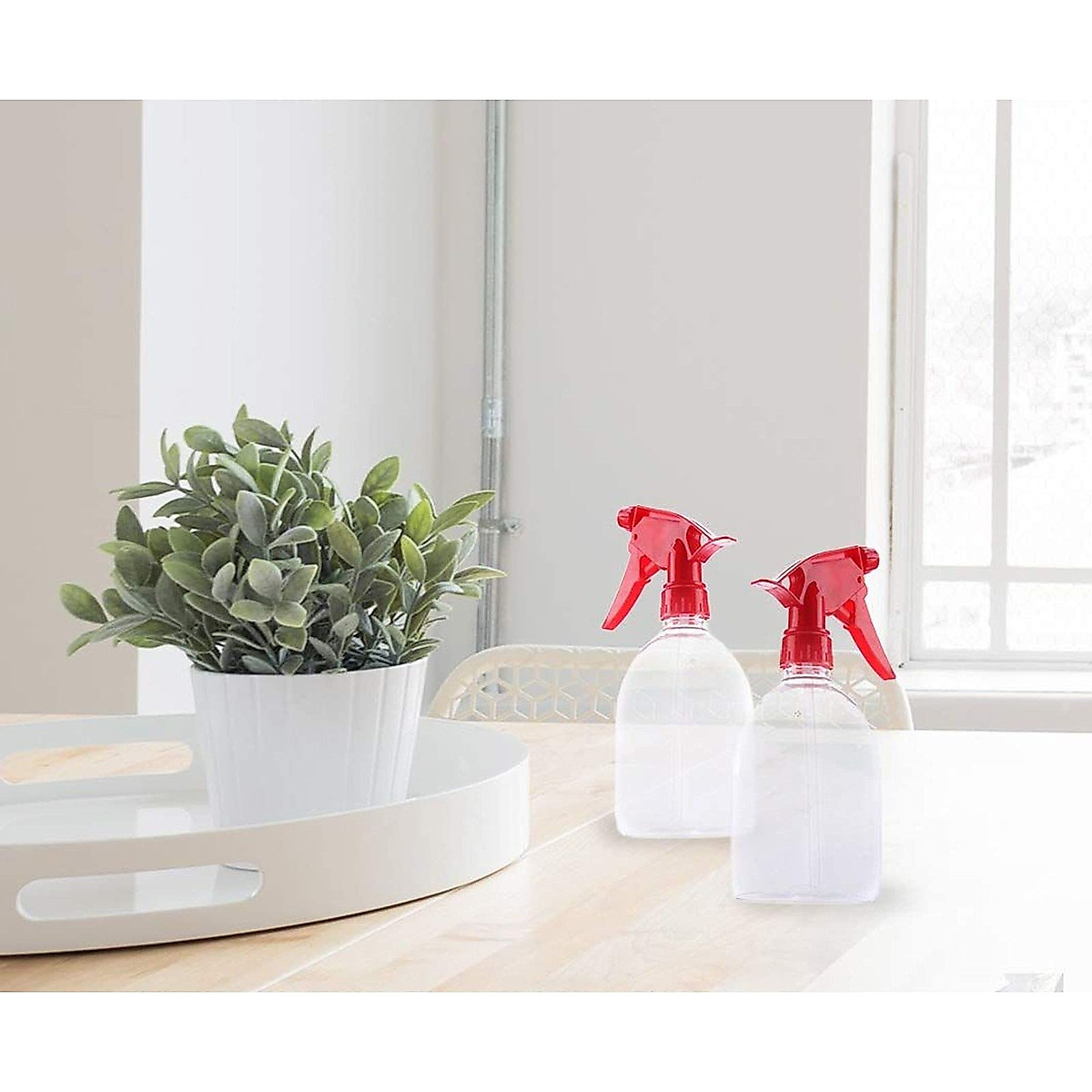 Juvale 6 Pack Empty Plastic Spray Bottles 16 oz – Bulk Red Squirt Water Sprayer for Hair, Cleaning Solutions, and Plants with Adjustable Nozzle and Misting Trigger