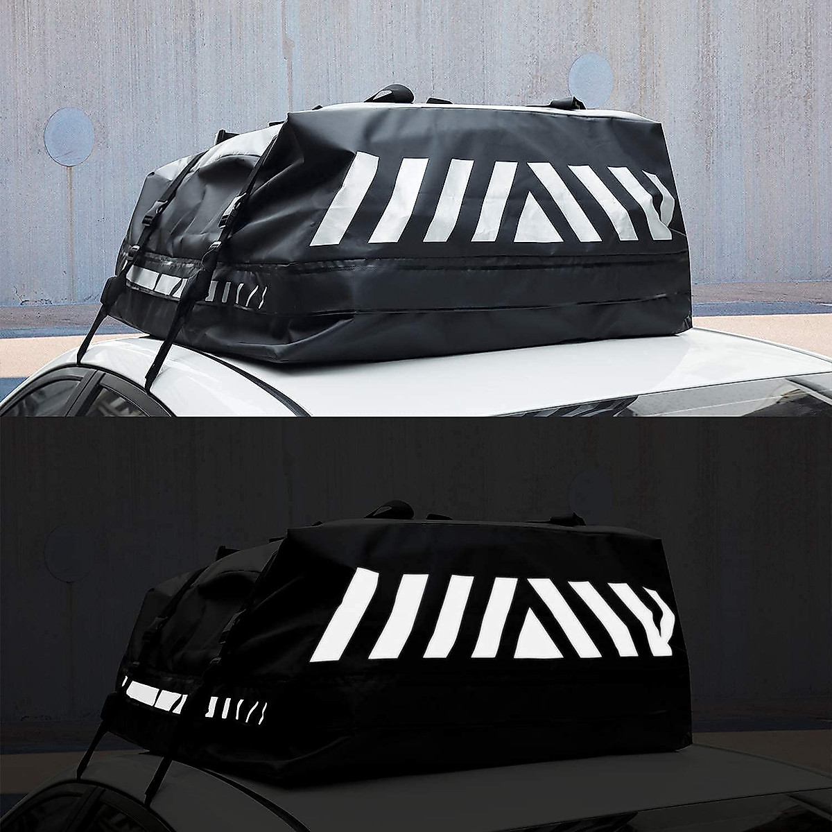 HEYTRIP Waterproof Rooftop Cargo Carrier with Non-Slip Bottom, Reflective Strips for Vehicles with Racks or Without Racks