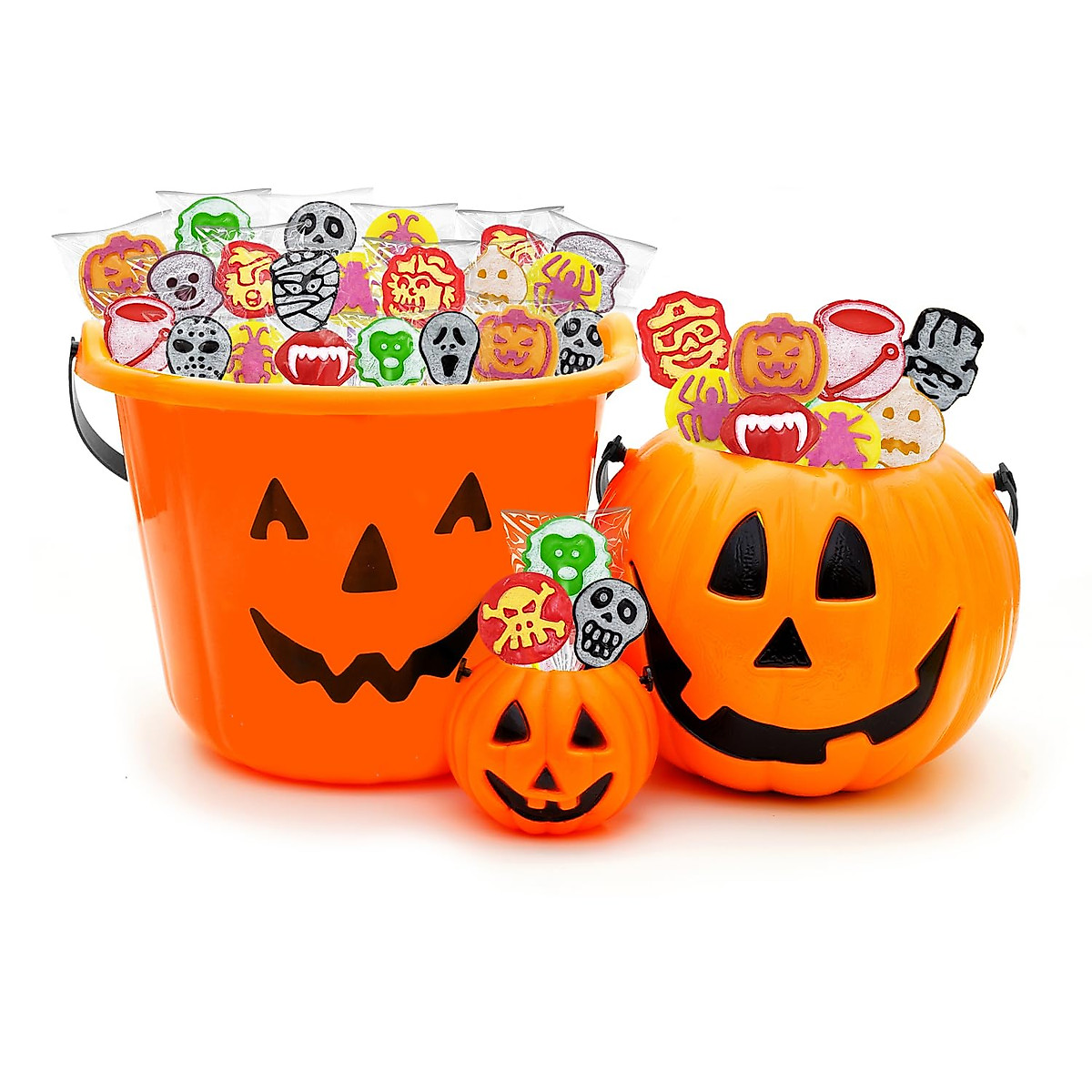 Fruidles Halloween Tattoo Lollipop Suckers Candy, Variety Pack, Goody Party Bag Fillers, Individually Wrapped (Half-Pound)