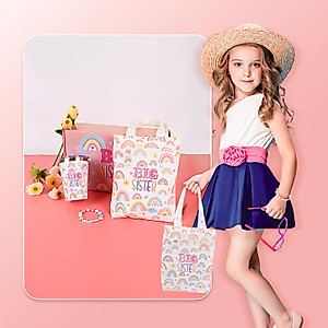 SGFYbkt Big Sister Gifts for Girls, New Gifts for Sister 12oz Big Sister Cup Mug Canvas Tote Bag Big Sister Bracelet Plush Headband Star Pillow Purse Sleep Eye-shade for Little Girls