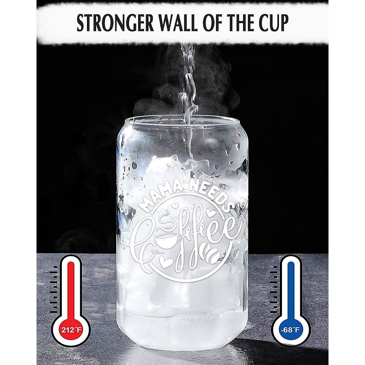 Mothers Day Gifts For Mom, Wife, Women -Gifts For Mom From Daughter, Son, Kids - Best Birthday Gifts For Mom, Mother, Wife, New Mom, Bonus Mom, Mama From Daughter, Son, Husband - 16Oz Coffee Glass