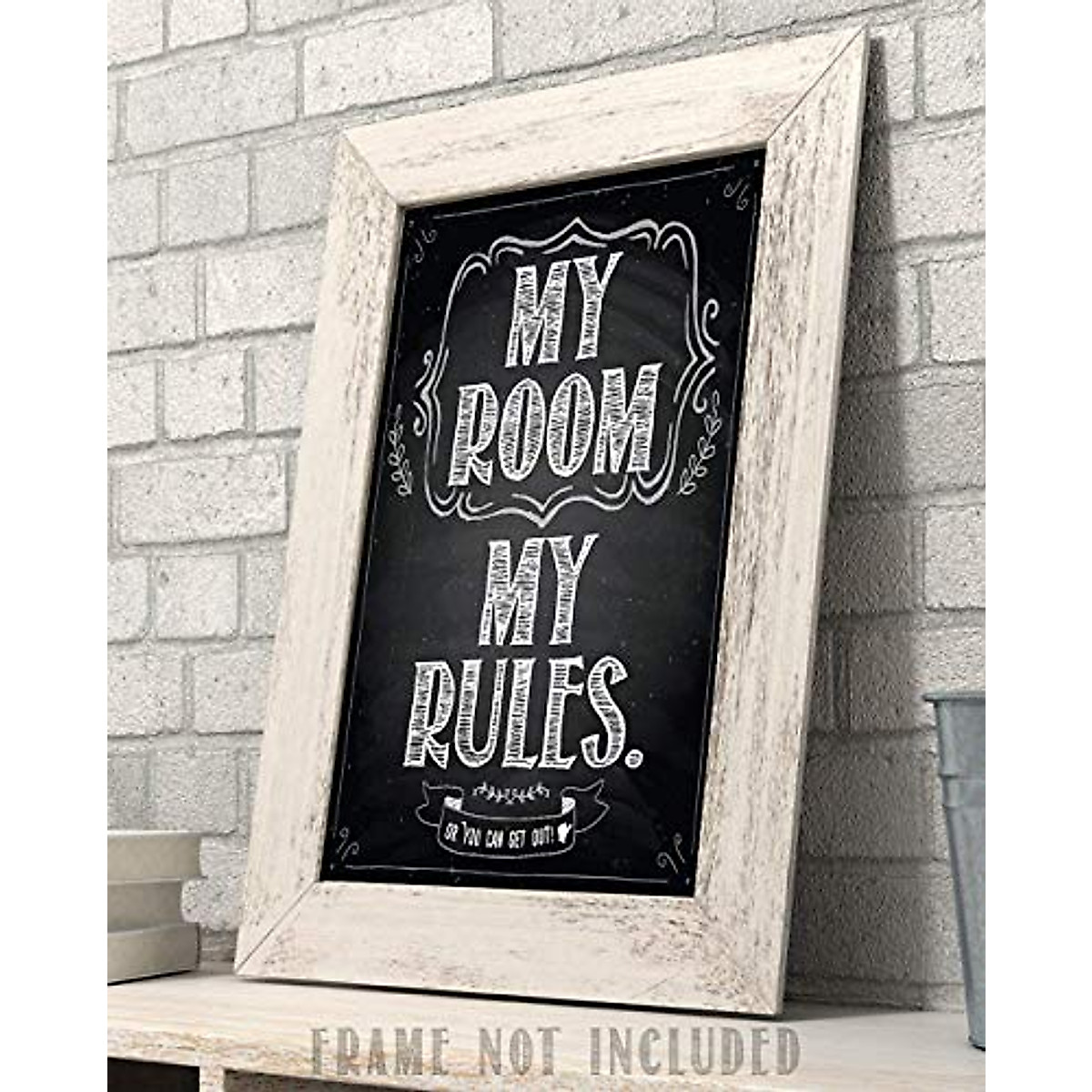 My Room My Rules - 11x14 Unframed Cool Art Print Posters for Teens - Cute Decor for Teen Room Aesthetic, Stuff for College Dorm Room Essentials - Cheap Gift Under $15