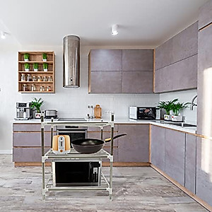 Luxshiny Stainless Steel Shelf Rack Stackable Cabinet Shelf Heavy Duty Pan Shelf Pot Rack Organizer 3 Tier Storage Shelves for Home Kitchen Cabinet Organizations Silver