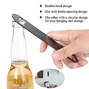 3 PACK Stainless Steel Flat Bottle Opener, Beer Bottle Opener, 7inch, Black, with Exquisite Packaging, for Kitchen, Bar or Restaurant