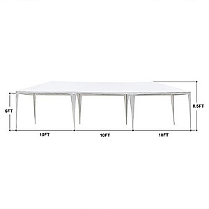 Susici 10x30 Outdoor Gazebo Canopy Party Tent with 8 Removable Sidewalls & Transparent Windows,Outside Gazebo Event Tent for Weddings, Birthdays, Garden Parties, and Backyard Patio BBQ Events