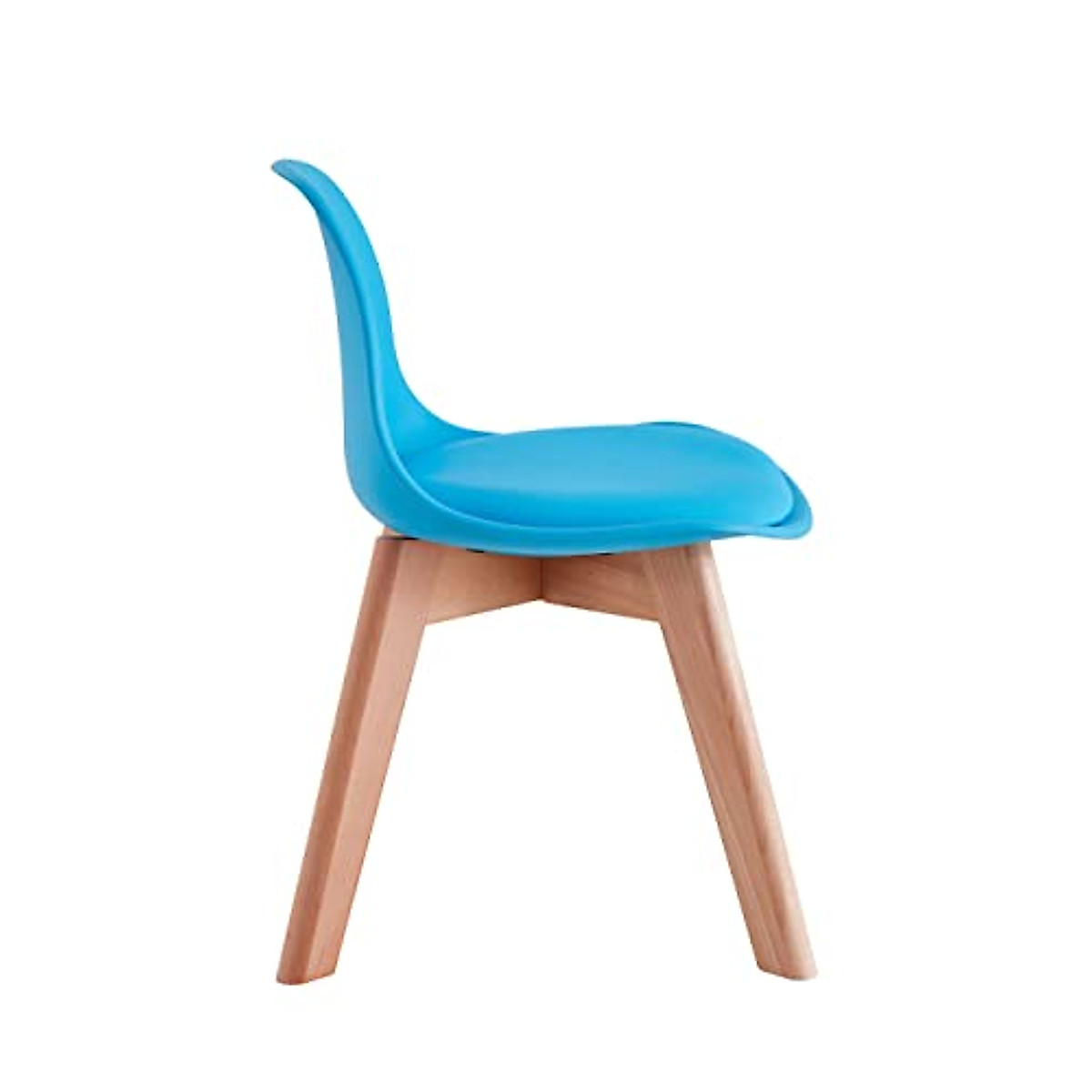 BB Chairs, Wooden Legs, PP Backed Cushions, Blue, Set of 2