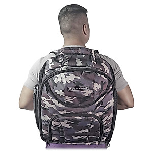 RockvilIe DJ Mixer Case Travel Camo Backpack Bag Fits 19"w x 20"h x 13"d