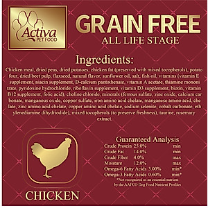 Activa Grain Free Custom Dog Food (15 Pound, Chicken)