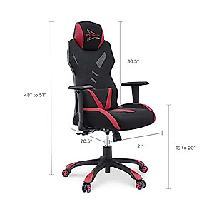 Modway Speedster Ergonomic Mesh Gaming Computer Desk Chair in Black Red