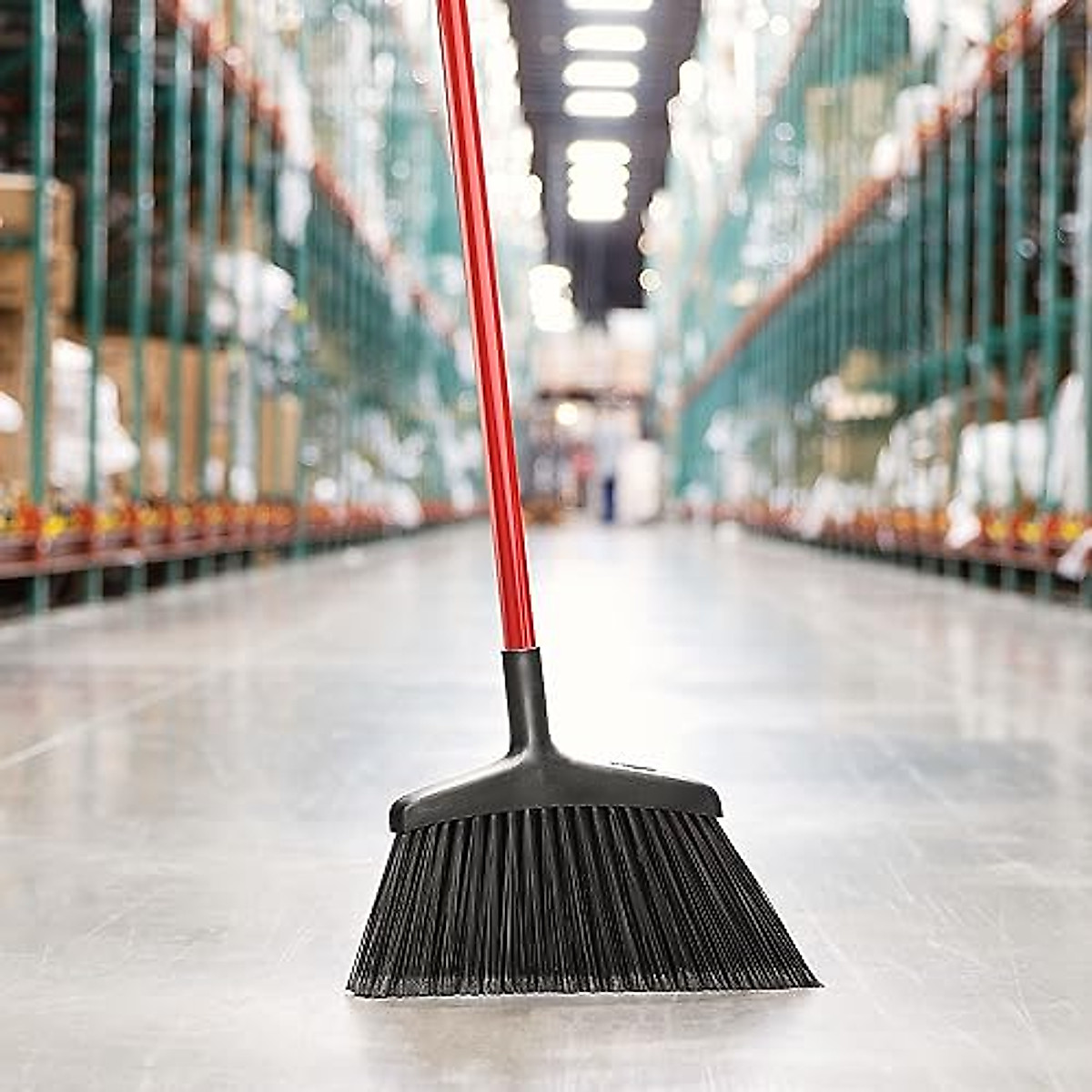 Libman Commercial 997 Wide Commercial Angle Broom, 55" Length, 15" Width, Black/Red (Pack of 6)