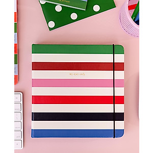Kate Spade New York Password Book with Tabs, 170 Page Password Journal, Spiral Password Book with Leatherette Hardcover, Adventure Stripe