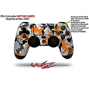 WraptorSkinz Skin Compatible with Sony PS4 Dualshock Controller PlayStation 4 Original Slim and Pro Sexy Girl Silhouette Camo Orange (Controller NOT Included)
