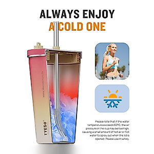 Youwoo Dazzle Stainless Steel Tumbler with Rubber metal straw Reusable Insulated for Home, Travle, Office or Car,BPA-Free, simple modern tumbler, Gifts for Women Men, 20 oz (Space Silver)