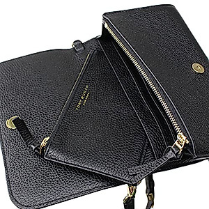 Tory Burch Women's Thea Flat Wallet Crossbody (Black)