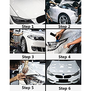 BESTERY Clear Vinyl Gloss Paint Protection Bulk Film Vinyl Wrap Coating Roll (12''X60'')