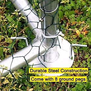 Large Chicken Coop Walk-in Metal Poultry Cage House Rabbits Habitat Cage Spire Shaped Coop with Waterproof and Anti-Ultraviolet Cover for Outdoor Backyard Farm Use (9.8' L x 26.2' W x 6.56' H)