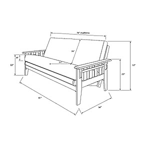 HomeStock Rococo Romance Futon Frame-Rustic Walnut Finish-Suede Peat Mattress-Storage Drawers