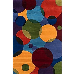 Momeni Rugs New Wave Collection, 100% Wool Hand Carved & Tufted Contemporary Area Rug, 2' x 3', Multicolor