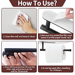 UXIETIN Paper Towel Holder Adhesive,Strong Viscous Wall Mout Paper Towel Holder Under Cabinet Adhesive Strip Replacement,4PCS