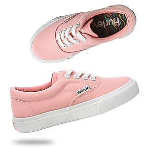 Hurley Marley Kids Lace Up Canvas Sneakers – Low Cut Skateboarding Shoes for Kids, Sports Shoes for Boys and Girls, Pink