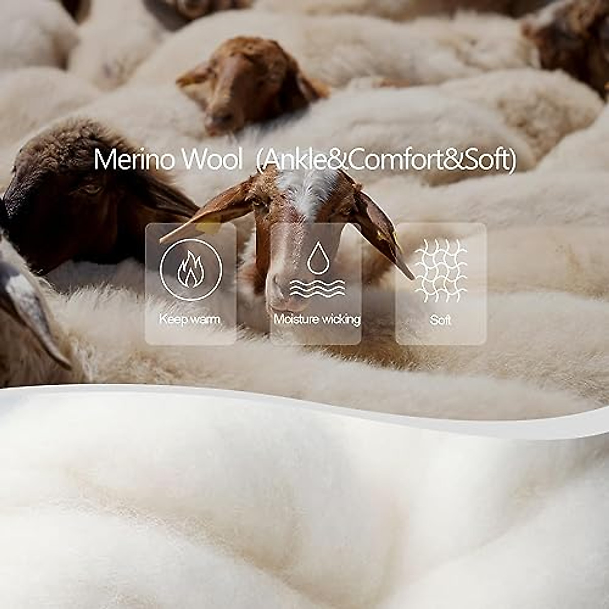 EXCELLENT THERMAL Merino Wool Socks Men, Winter Soft Thick Warm Socks for Men, Cozy Crew Hiking Socks Size 7-13(5 Pairs)