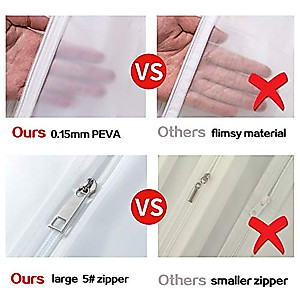 Allhom Small size Garment Bags - Set of 6 translucent 31 inch Hanging Clothing Bags with Cedar Balls, for Boy girls’ Sweater, hoodies, Shorts