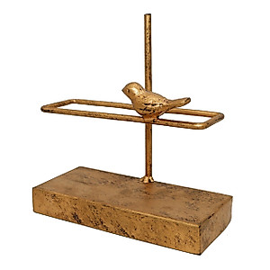 Freestanding Classic Cocktail Napkin Holder with Cast Iron Bird Design, Tabletop Tissue Dispenser, Bronze