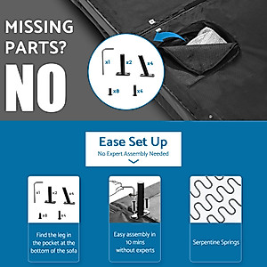 LIFERECORD Futon, Loveseat Memory Foam, Convertible Sleeper Adjustable Armrest&Backrest, Sofa Bed Couches for Bedroom, Small Spaces Sofabed, Black