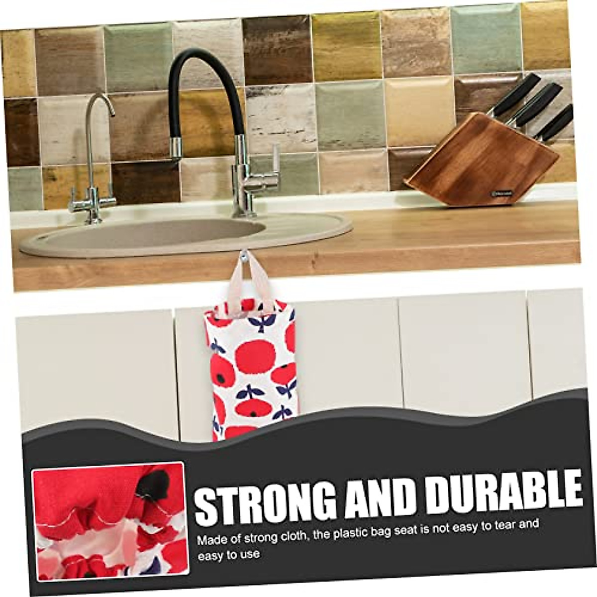 CIYODO Garbage Bag Storage Bag Grocery Bag Dispenser Trash Bag Holder Grocery Bag Holder Grocery Store Bag Shopping Bag Holder Trash Bags Kitchen Supply Fabric Wall-mounted Hanging Bag