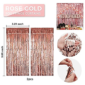 Engagement Party Decorations – Engagement Balloons – Rose Gold Engaged Balloons Letter – Diamond Engagement Ring Balloon Engagement Decorations Set – Engaged Decorations Banner for Wedding Decor