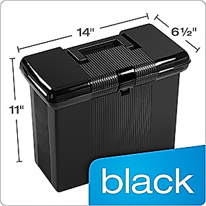 Pendaflex Portable File Box, Black, 11" H x 14" W x 6-1/2" D (41732)