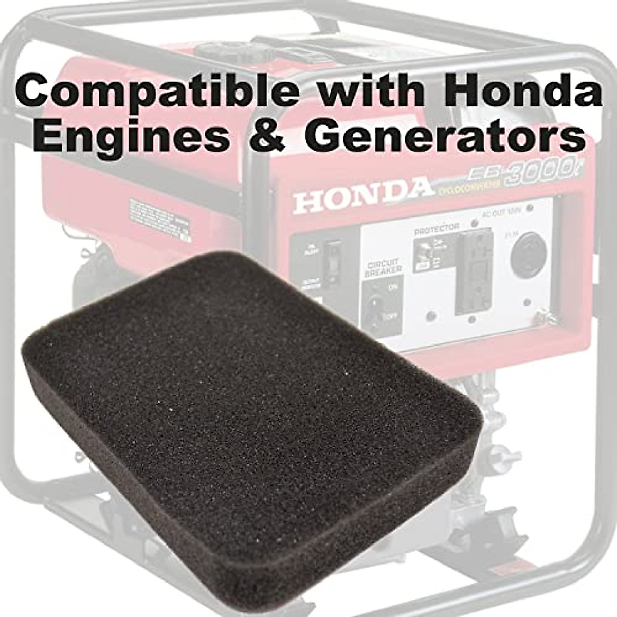 HQRP Foam Cleaner Element compatible with Honda EM3000, EM3500, EM3800, EM4000, EM5000, EM6000, EM6500, EMS3800, EMS4000, EMS4500 Series Generators