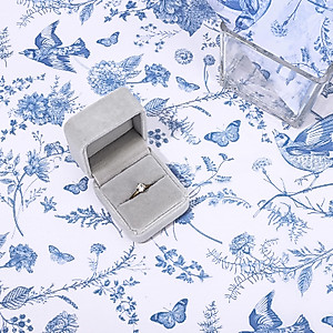 Whaline 100 Sheet Blue Floral Tissue Paper Chinoiserie Gift Wrapping Paper Blue Bird Butterfly Packaging Paper DIY Art Craft Paper for Baby Shower Wedding Birthday Party Decoration, 13.7x19.6 Inch