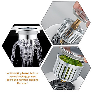 Angoily Kitchen Sink Stopper, 2pcs Sink Drain Strainer Shower, Silver Bathtub Drain Hair Catcher, Anti Clogging Bathtub Stopper, Universal Drain Stopper for Bathroom Washbasin