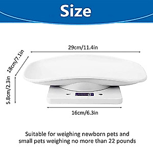 Small Animal Scale - LCD Electronic Scales with 3 Weighing Modes Multifunctional Digital Pet Scale for Ferret Hamster Hedgehog Lizard New Born Kitten Puppy (Max: 22lbs) (White)
