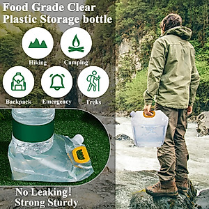 Tessco 12 Pack 1.3 Gallon Collapsible Water Storage Bag Water Container Bag Emergency Jug Plastic Storage Pouch Freezable Water Carrier Tank Foldable Bag for Outdoor Sport Camping (Clear,Blank)