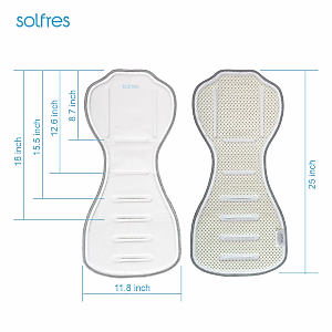 Solfres Hydro Gel Car Seat Cooler Mat for Baby. No Refrigeration Needed. Carseat and Stroller Cooling Pad Cushion Liner with Breathable 3D Mesh Anti-Slip Back. for Kids Toddlers 12-48 Months
