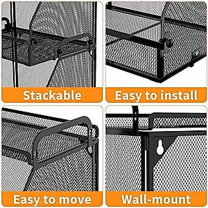 Foellstoe Hanging Fruit Basket for Kitchen, Kitchen Organizers and Storage Potato Onion Storage Wall Storage Baskets Pantry Organizers and Storage Stackable Basket