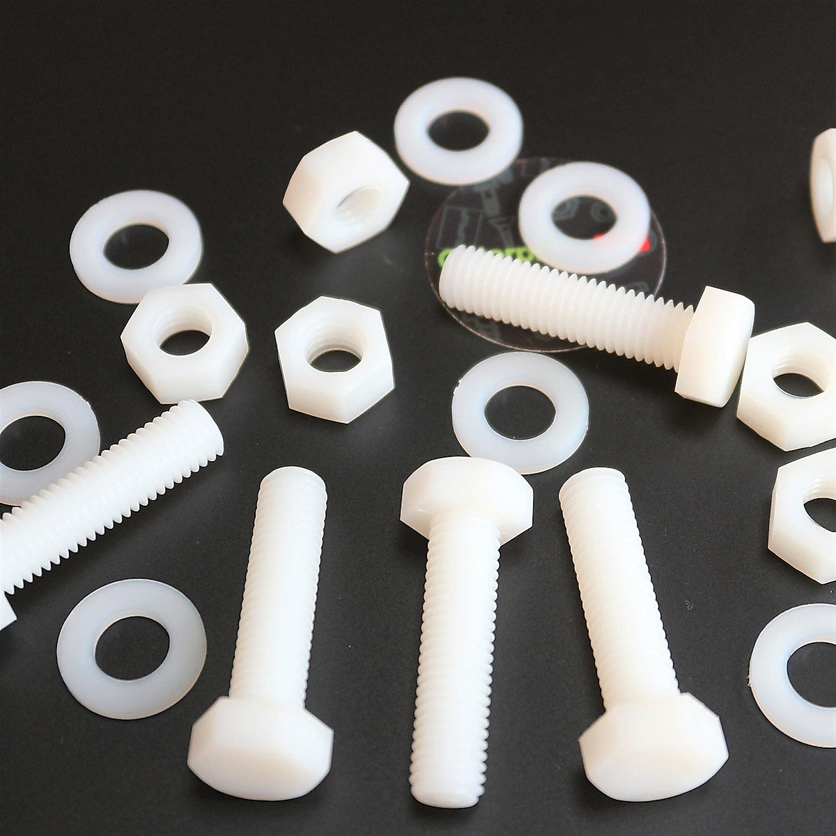 20 x Natural Colour Nylon, Hex Head, M10 x 40mm, Plastic Nuts and Bolts, Washers, Hexagon, Nylon, (25/64 x 1 37/64 in)