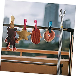 clothes rail closet pole mahl stick laundry grabber tight reach shepard hook stick clothes reaching clothesline prop hooks closet reacher pole clothing Stainless steel fork