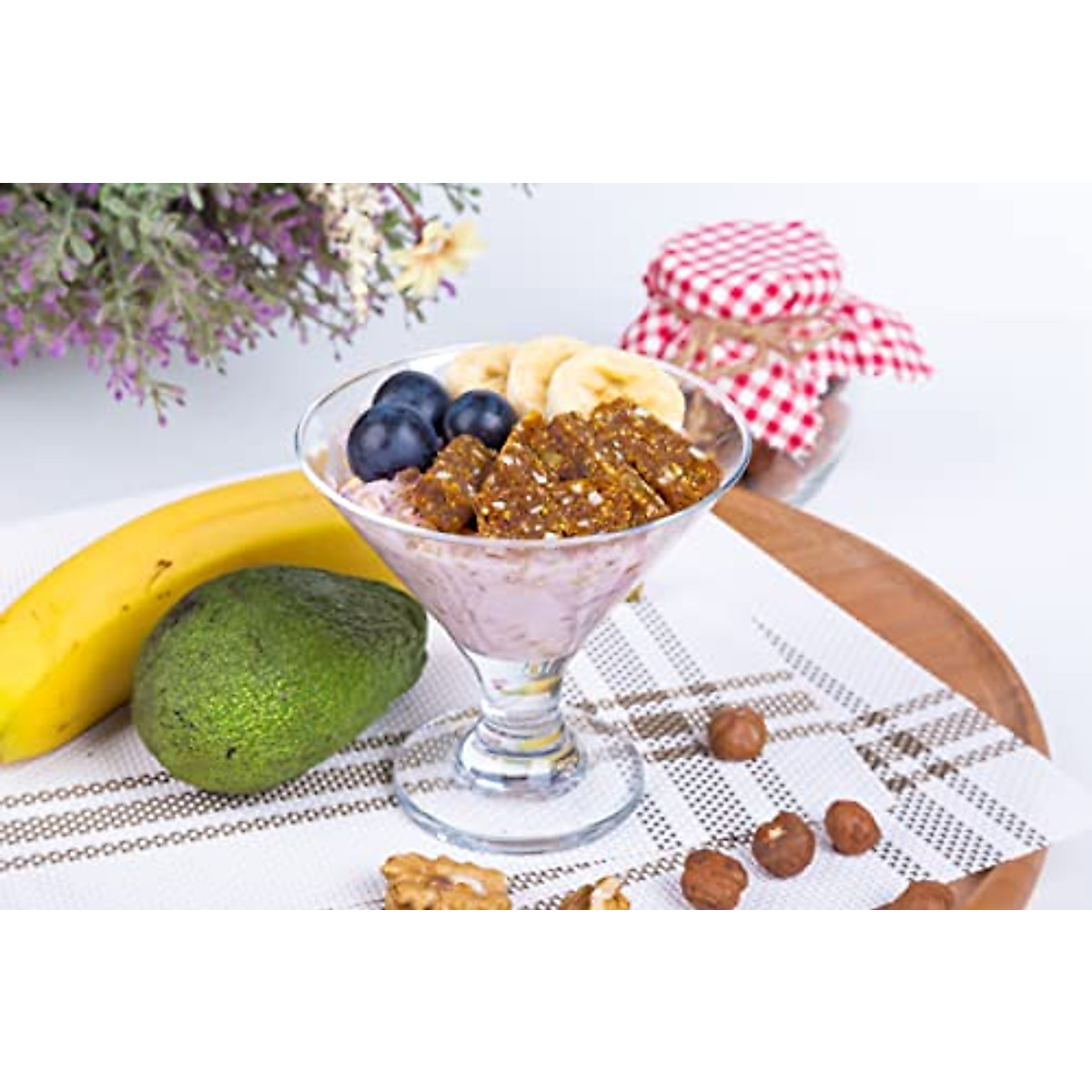 GLASIA Set of 6 Glass Ice Cream Bowls and 6 Stainless Steel Spoons | Small Dessert Cups for Parfait Sundae Snacks Fruit | Mini Footed Trifle Tasters with Spoon | Lead-Free Glass Dessert Serving Dishes