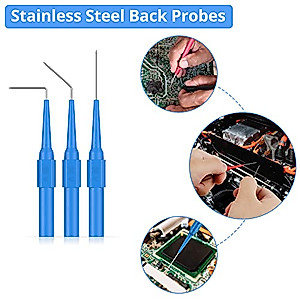 CAMWAY 25pcs Back Probe Test Lead- 15pcs Back Probe Pins & 5pcs Banana Plug to Alligator Clip 5 PCS Alligator Clips for Multimeter Diagnosis Circuit Testing