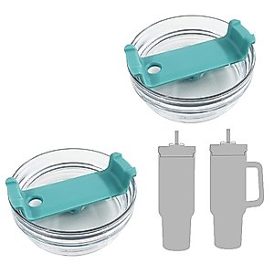 2 Pack 40 OZ Tumbler Lid Compatible for Stanley Quencher, Spill Proof Splash Resistant Stainless Steel Tumbler Covers Fit for Stanley and More Coffee (Dark Green, 40oz-1.0)