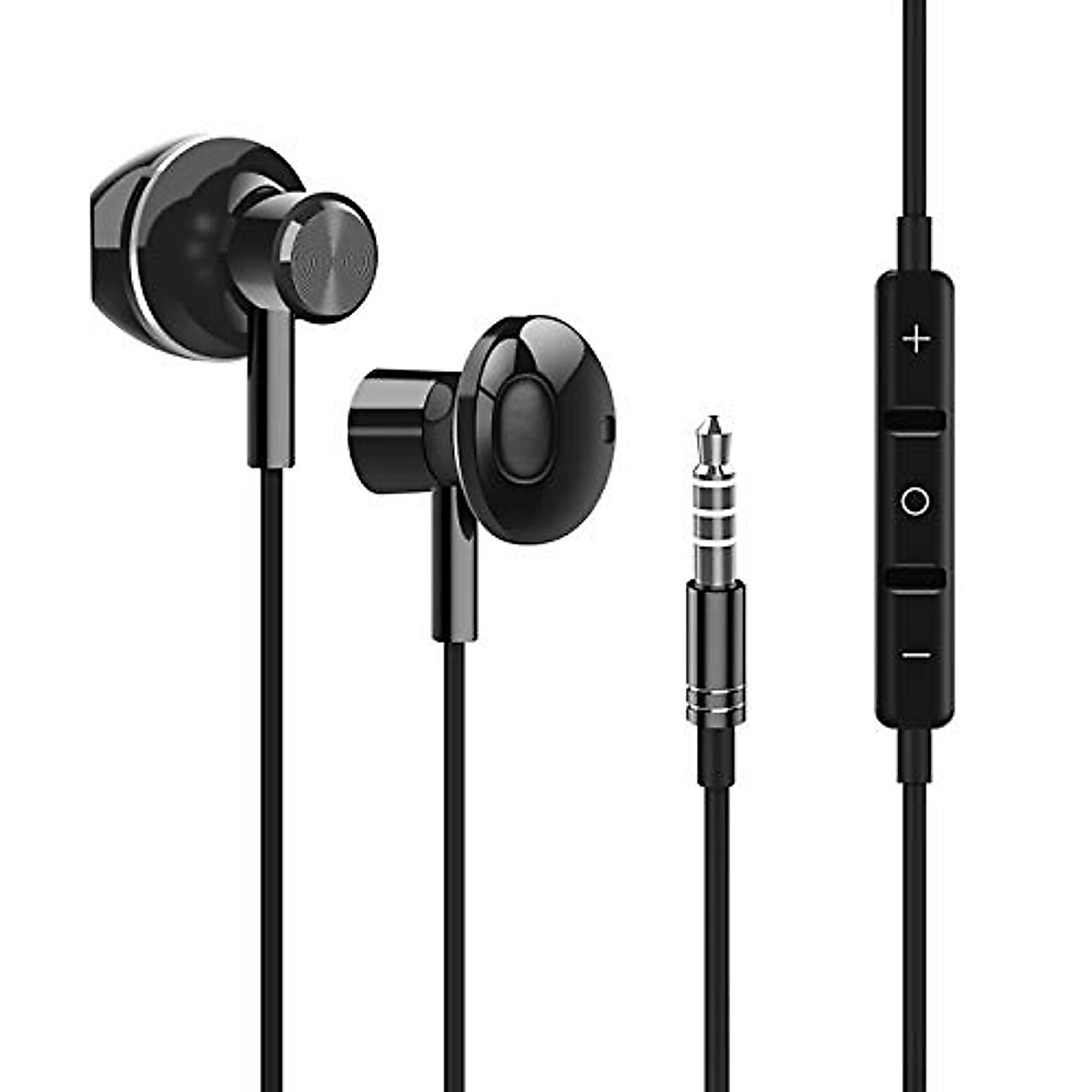 GEEKRIA 3.5MM Gaming Earphones Compatible with Google Stadia, New Xbox One, Luna, PS4, Cellphones, PC, Laptop, Earbuds Wired Stereo Bass in-Ear with Microphone and Volume-Control (Black)