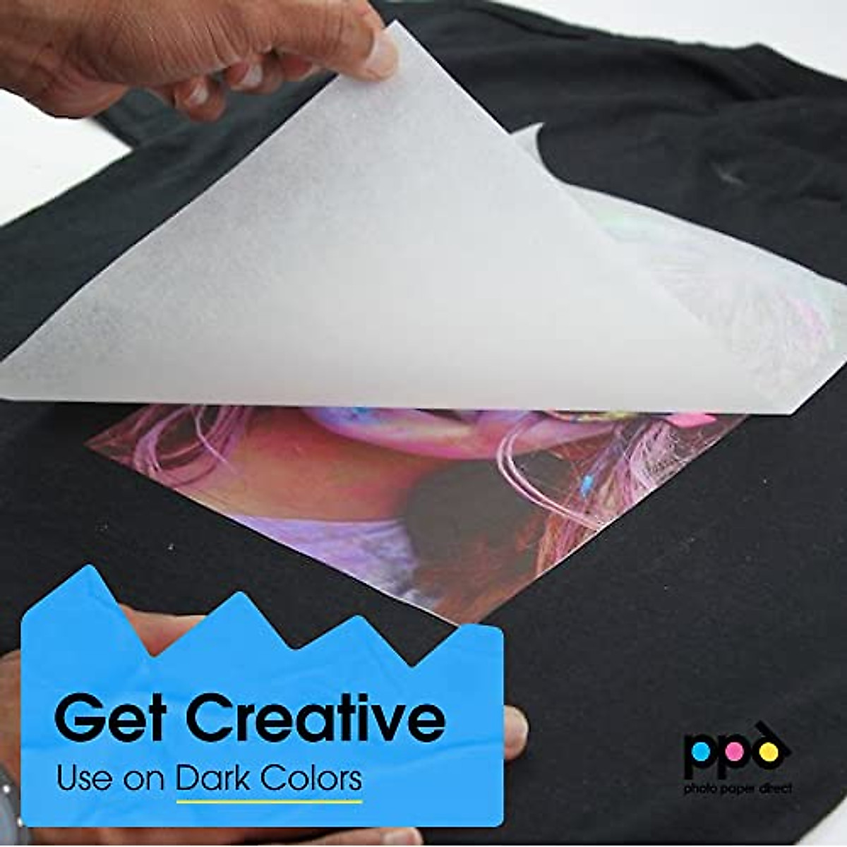 PPD Inkjet Premium Iron-On Dark T Shirt Transfers Paper LTR 8.5x11" Pack of 5 Sheets (PPD-4-5)
