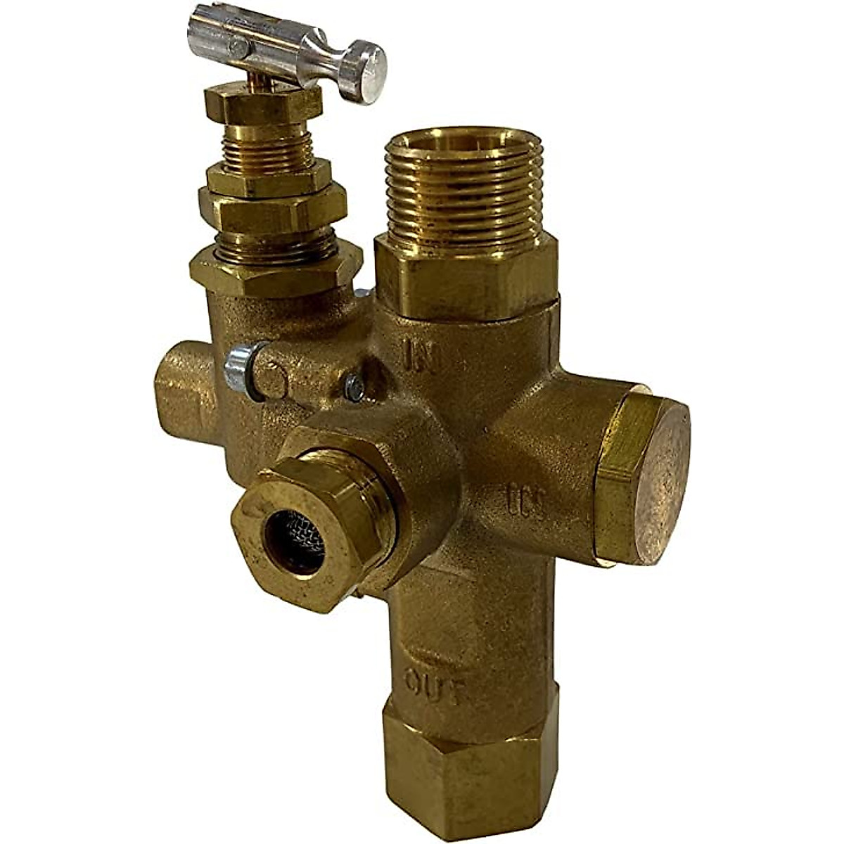 5/8" Compression Top Inlet for Copper Tubing Unloader Pilot Check Valve plus Throttle Control, 6.5HP Max Gas Compressors (125-150 PSI, Valve ONLY, Throttle Control Cable NOT Included)