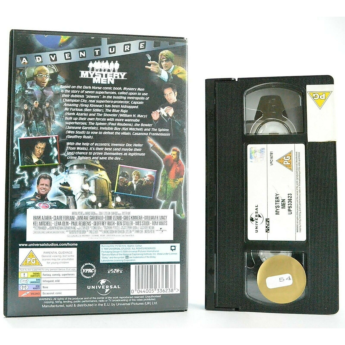 Mystery Men: Superhero Comedy Film - Large Box - Hank Azaria/Ben Stiller - VHS